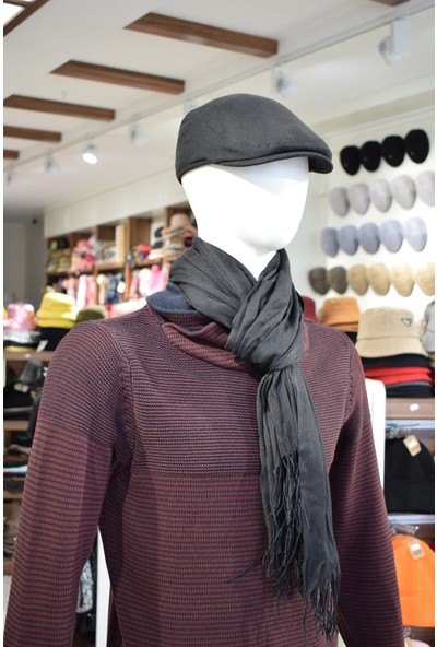 Göksu Şapka Siyah Erkek Kışlık Fular Spor Kasket Özel Kombin