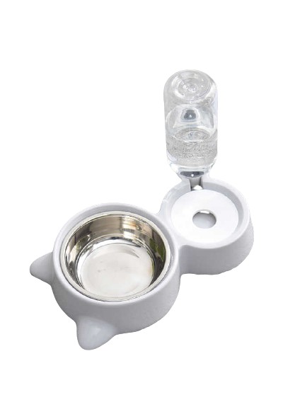 En Uygun Ürün Mikopet Kulaklı Mama Su Kabı-Gri