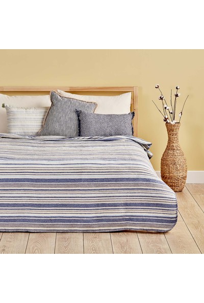 Bella Maison Stripe Battaniye Çift Kişilik Mavi Bella Maison Stripe Battaniye Çift Kişilik Mavi