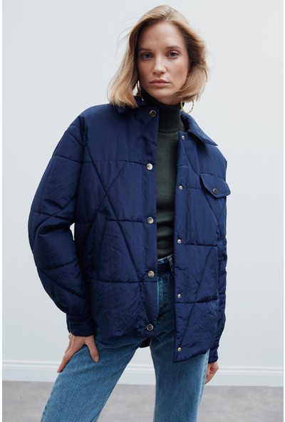 Perspective Lars Rahat Kalıp Gömlek Yaka Lacivert Mont