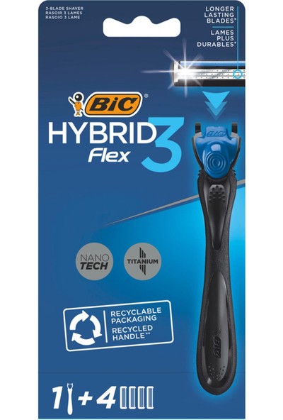Bic Hybrid 3 Flex Sistem Tıraş Bıçağı 1 Sap+4 Yedek Tıraş Bıçağı Bic Hybrid 3 Flex Sistem Tıraş Bıçağı 1 Sap+4 Yedek Tıraş Bıçağı