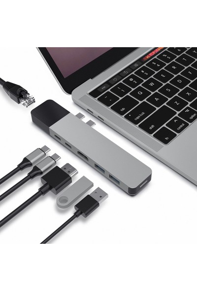 Mobitell Net 6in2 Type-C Hub Ethernet USB HDMI For MACBOOK Pro Mobitell Net 6in2 Type-C Hub Ethernet USB HDMI For MACBOOK Pro