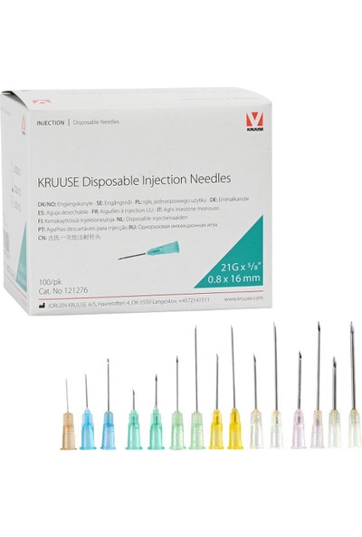 Modern Çiftlik 0.80 x 16 mm 21G Yeşil Steril Enjektör Iğnesi (50 Adet)