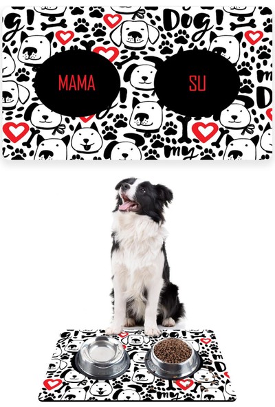 PatiPeti Love My Dog Köpek Mama Altlığı Mama Paspası Köpek Mama Eğitim Paspası 50 x 35cm PatiPeti Love My Dog Köpek Mama Altlığı Mama Paspası Köpek Mama Eğitim Paspası 50 x 35cm