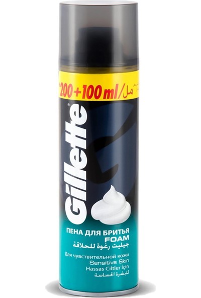 Gillette Hassas Tıraş Köpüğü 200 ML+100 ml 7702018094493 Tıraş Köpük ve Jelleri