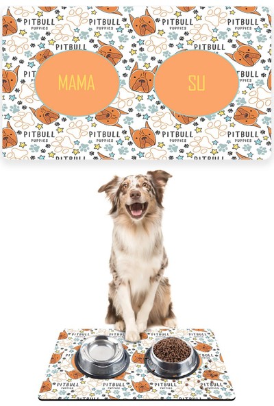 PatiPeti Pitbul Köpek Mama Altlığı Mama Paspası Köpek Mama Eğitim Paspası 50 x 35cm PatiPeti Pitbul Köpek Mama Altlığı Mama Paspası Köpek Mama Eğitim Paspası 50 x 35cm