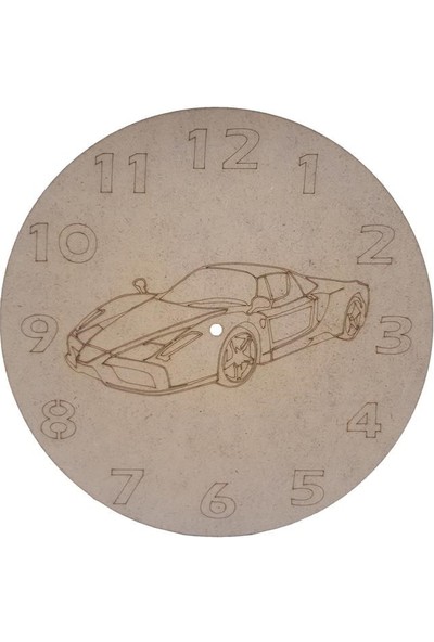LivArt Boyanabilir Ahşap Saat Kadranı - Yarış Arabası LivArt Boyanabilir Ahşap Saat Kadranı - Yarış Arabası
