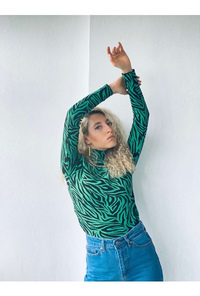 Retrobird Zebra Çelik Örgü Triko Kadın Yeşil