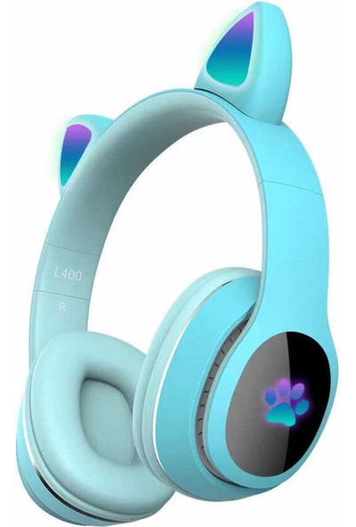 Bizimgross Kablosuz Kulaküstü Mikrofonlu Bluetooth Cat Kulaklık LED Işıklı Kedi Kulaklık - Mavi Bizimgross Kablosuz Kulaküstü Mikrofonlu Bluetooth Cat Kulaklık LED Işıklı Kedi Kulaklık - Mavi