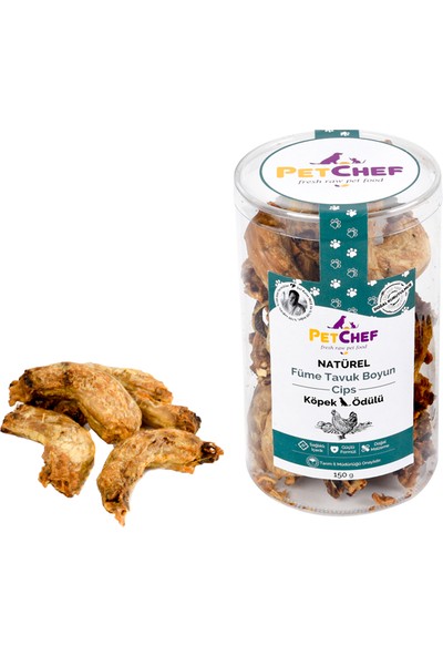 Petchef Köpek Için Füme Tavuk Boyun Ödül Cipsi 150 gr