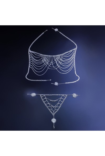 Chavin Komple Taşlı Bayan Külot ve Sütyen Vücut Takısı EM41BY Chavin Komple Taşlı Bayan Külot ve Sütyen Vücut Takısı EM41BY