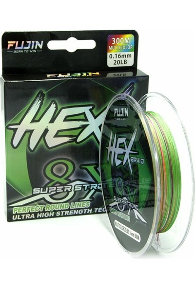 Fujin Hex Braid 8x 300MT Multicolor Pe Ip Misina 0,20 Mm. Fujin Hex Braid 8x 300MT Multicolor Pe Ip Misina 0,20 Mm.