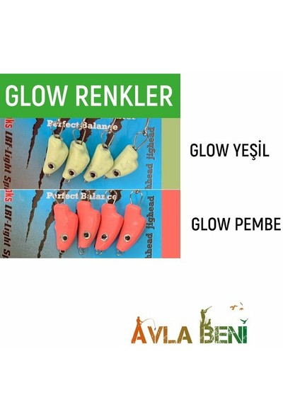 Safir Balık Kafa Uv ve Glow Jig Head Yeşil Glow-10 G.-6 No. Safir Balık Kafa Uv ve Glow Jig Head Yeşil Glow-10 G.-6 No.