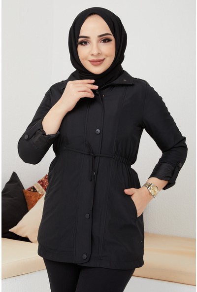 İmaj Butik Içi Yünlü Mont/siyah