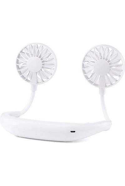 Mobitell Boyun Askılı Şarjlı Beyaz Fan Vantilatör
