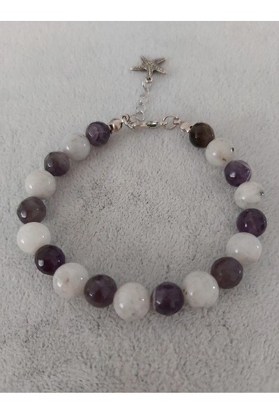 Hera Takı Atölyesi Aytaşı & Ametist Doğal Taş Bileklik