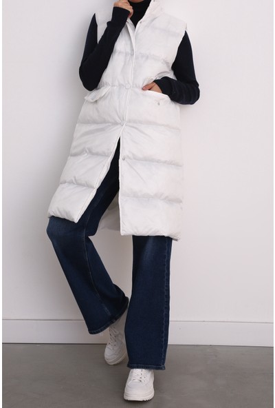 Çıtçıtlı Uzun Şişme Yelek