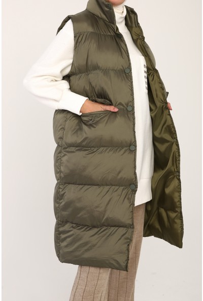 Çıtçıtlı Uzun Şişme Yelek