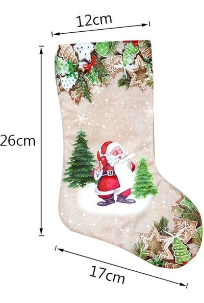 1 Adet Yeni Noel Süsleri Kalın Çorap-Kahverengi 1 Adet Yeni Noel Süsleri Kalın Çorap-Kahverengi