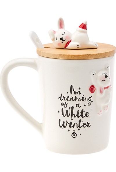 Karaca New Year - Yeni Yıl Rabbit With Spoon Mug NP22 375 ml Karaca New Year - Yeni Yıl Rabbit With Spoon Mug NP22 375 ml