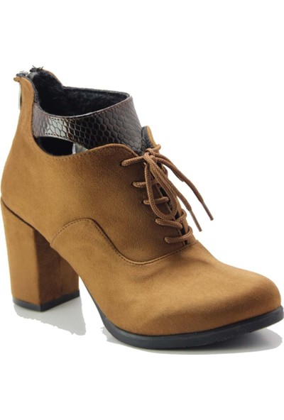 Punto ST00600 Kadın Topuklu Süet Bot - Taba - 40