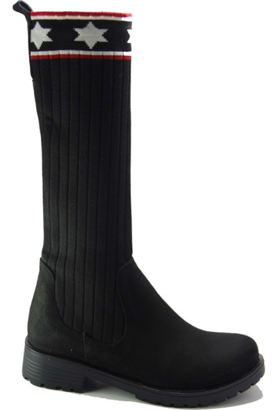 Seribo ST00594 Kadın Çoraplı Çizme - Siyah - 39