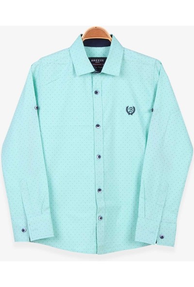 Breeze Erkek Çocuk Gömlek Armalı Su Yeşili (8-12 Yaş)