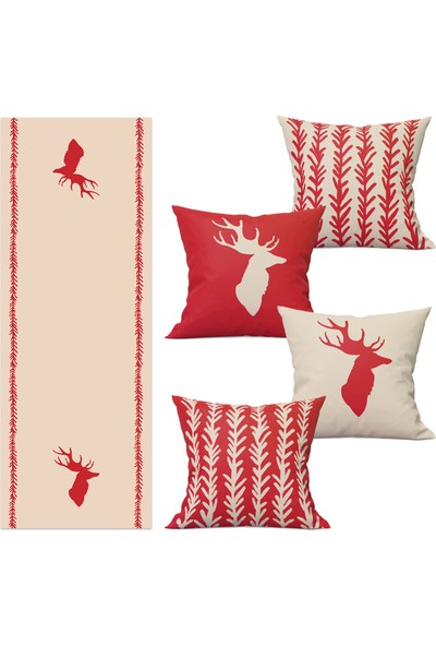 Paria Home Yılbaşı Serisi Runner ve Kırlent Seti -1 Paria Home Yılbaşı Serisi Runner ve Kırlent Seti -1