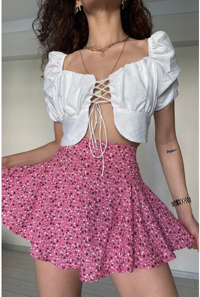 Butikgogirl Çiçek Desen Şort Etek