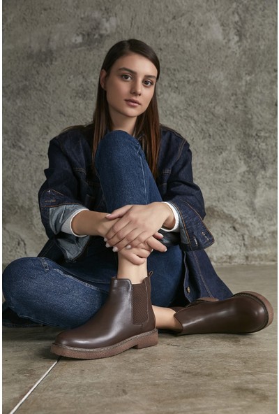 Ziya Ziya, Kadın Deri Bot 113744 501 Kahve