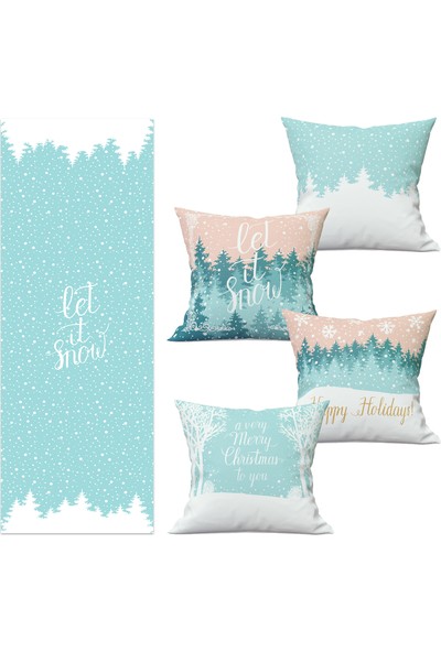 Paria Home Yılbaşı Serisi Runner ve Kırlent Seti -2