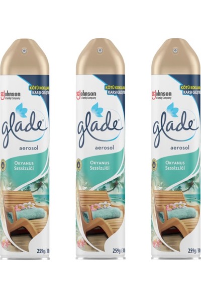 Glade Aerosol Oda Kokusu Okyanus Sessizliği 300 ml x 3 Adet Glade Aerosol Oda Kokusu Okyanus Sessizliği 300 ml x 3 Adet