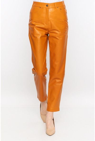 Basics&more Kadın Beş Cep Deri Pantolon Basics&more Kadın Beş Cep Deri Pantolon
