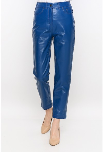 Basics&more Kadın Beş Cep Deri Pantolon