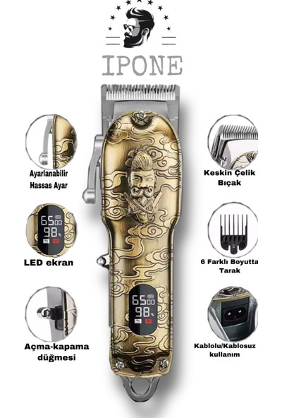 Ipone Profesyonel Saç Tıraş Makinesi 100.YIL Seriye Özel Tasarım
