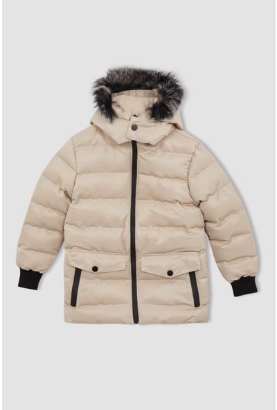 DeFacto Erkek Çocuk Regular Fit Kapüşonlu Çıkarılabilir Suni Kürklü Pelüş Astarlı Isı Yalıtımlı Warmtech Mont Parka W8032A621WN DeFacto Erkek Çocuk Regular Fit Kapüşonlu Çıkarılabilir Suni Kürklü Pelüş Astarlı Isı Yalıtımlı Warmtech Mont Parka W8032A621WN