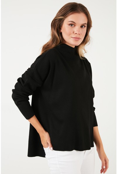 Lela Arkası Uzun Pamuklu Dik Yaka Kazak Kadın KAZAK 4615002