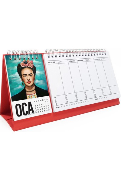 Bi'aldım Frida Kahlo Takvim Haftalık Planlayıcı 2022 Takvim Kırmızı Bi'aldım Frida Kahlo Takvim Haftalık Planlayıcı 2022 Takvim Kırmızı