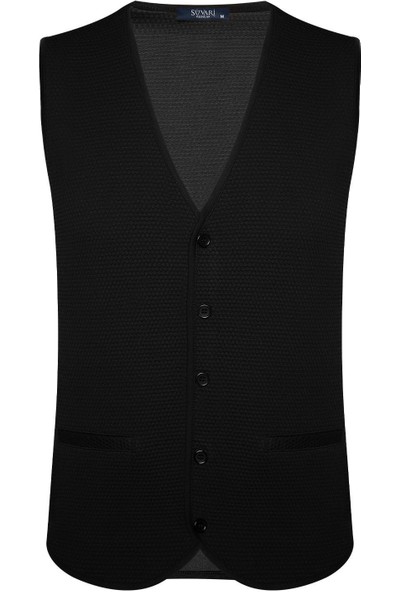 Süvari Siyah Kapitone Erkek Yelek