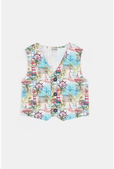 B&G Store Erkek Bebek Desenli Yelek