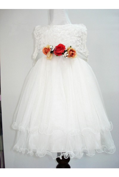 Hippobebe Yazlık Dantel Işi Kız Çocuk Gelinlik Kabarık Tül Elbise