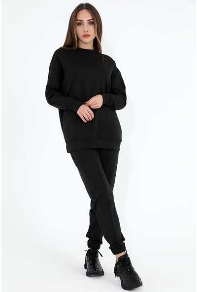 VprModa Paçası ve Beli Lastikli Scuba Kumaş Kadın Eşofman Takımı