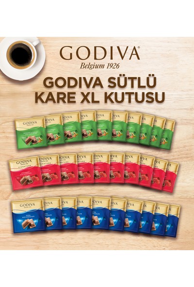 Godiva Sütlü Kare Çikolata x Large Paketi