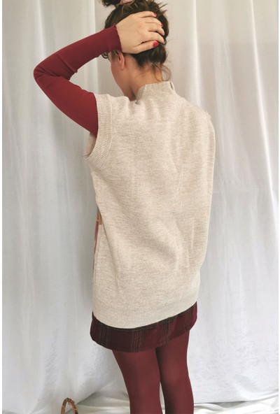 Craft And Boutique Çok Renkli Düğme Detaylı Unisex Triko Yelek Siyah Craft And Boutique Çok Renkli Düğme Detaylı Unisex Triko Yelek Siyah