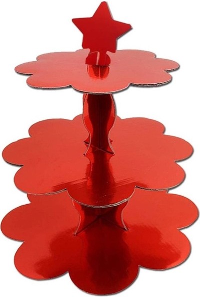 Balonevi Kek Standı Metalik Kırmızı