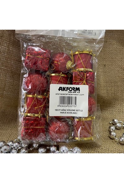 Balonevi Yılbaşı YB577 Ağaç Süsleme Seti 12 Parça
