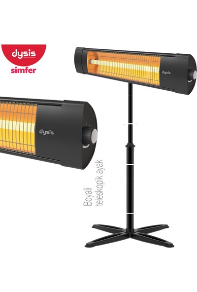 Simfer Simfer Dysis Thermal HTR-7407 Infrared Elektrikli Soba Isıtıcı 2300 Ayak Dahil