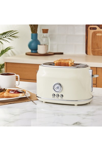 Karaca Retro Ekmek Kızartma Makinesi Krem Karaca Retro Ekmek Kızartma Makinesi Krem
