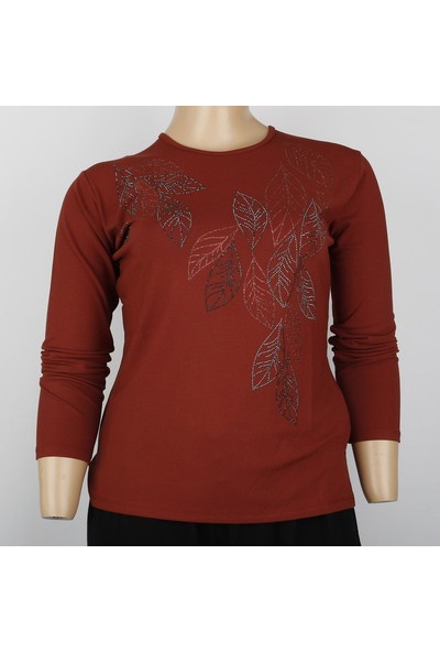 Nursafa Nergiz Bluz 370 - Kiremit Nursafa Nergiz Bluz 370 - Kiremit