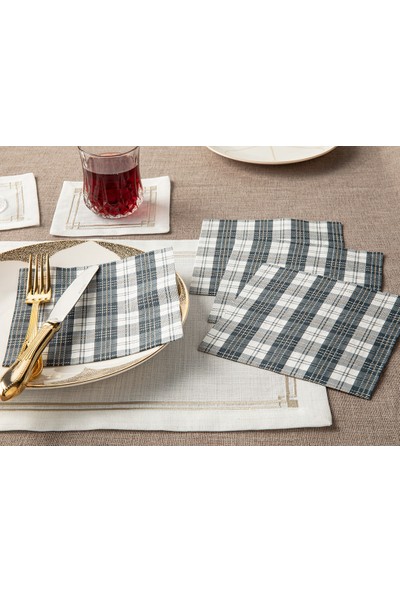 English Home Plaid Kağıt 20'Li Kağıt Peçete 33x33 Cm Gri English Home Plaid Kağıt 20'Li Kağıt Peçete 33x33 Cm Gri